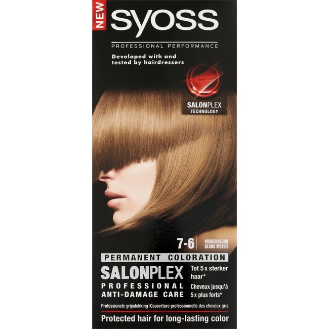 Syoss Salonplex Permanent Coloration 7-6 Middenblond