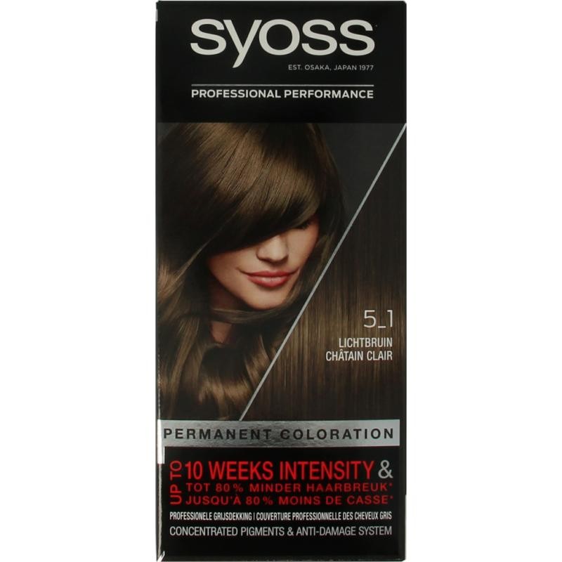 Syoss Color baseline 5-1 lichtbruin haarverf (1 set)