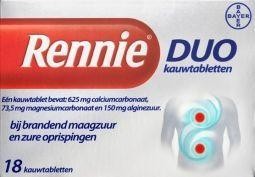 Rennie Rennie duo (18 tabletten)